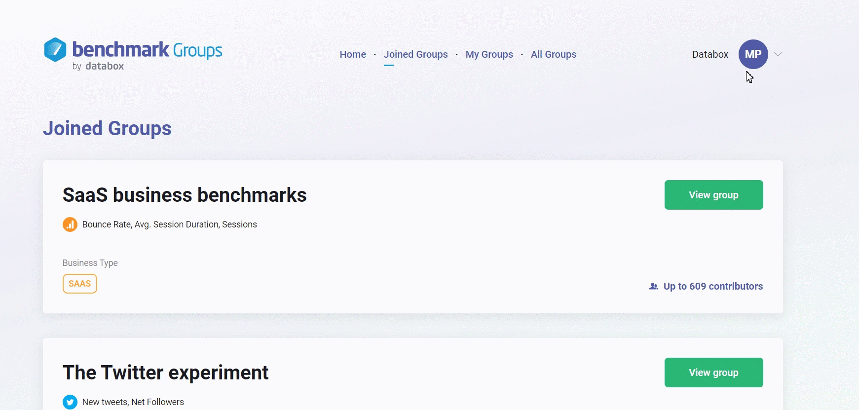 Overview: Benchmark Groups